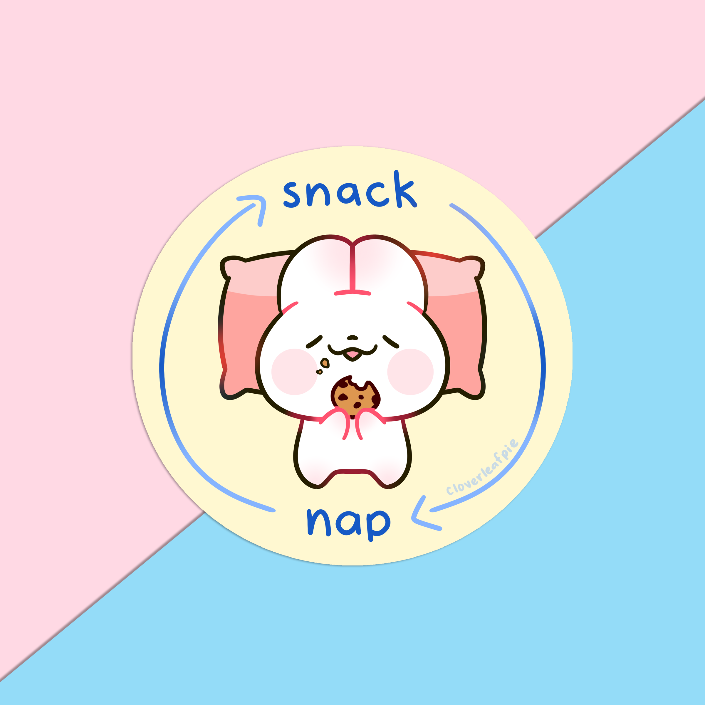 Snack, Nap, Repeat Vinyl Sticker | Cloverleafpie