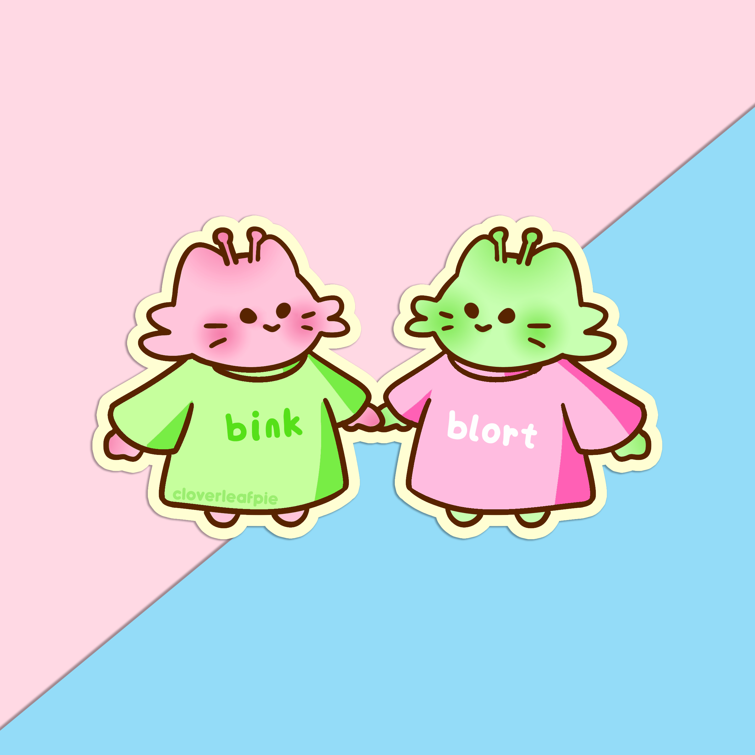 Bink and Blort Vinyl Sticker | Cloverleafpie