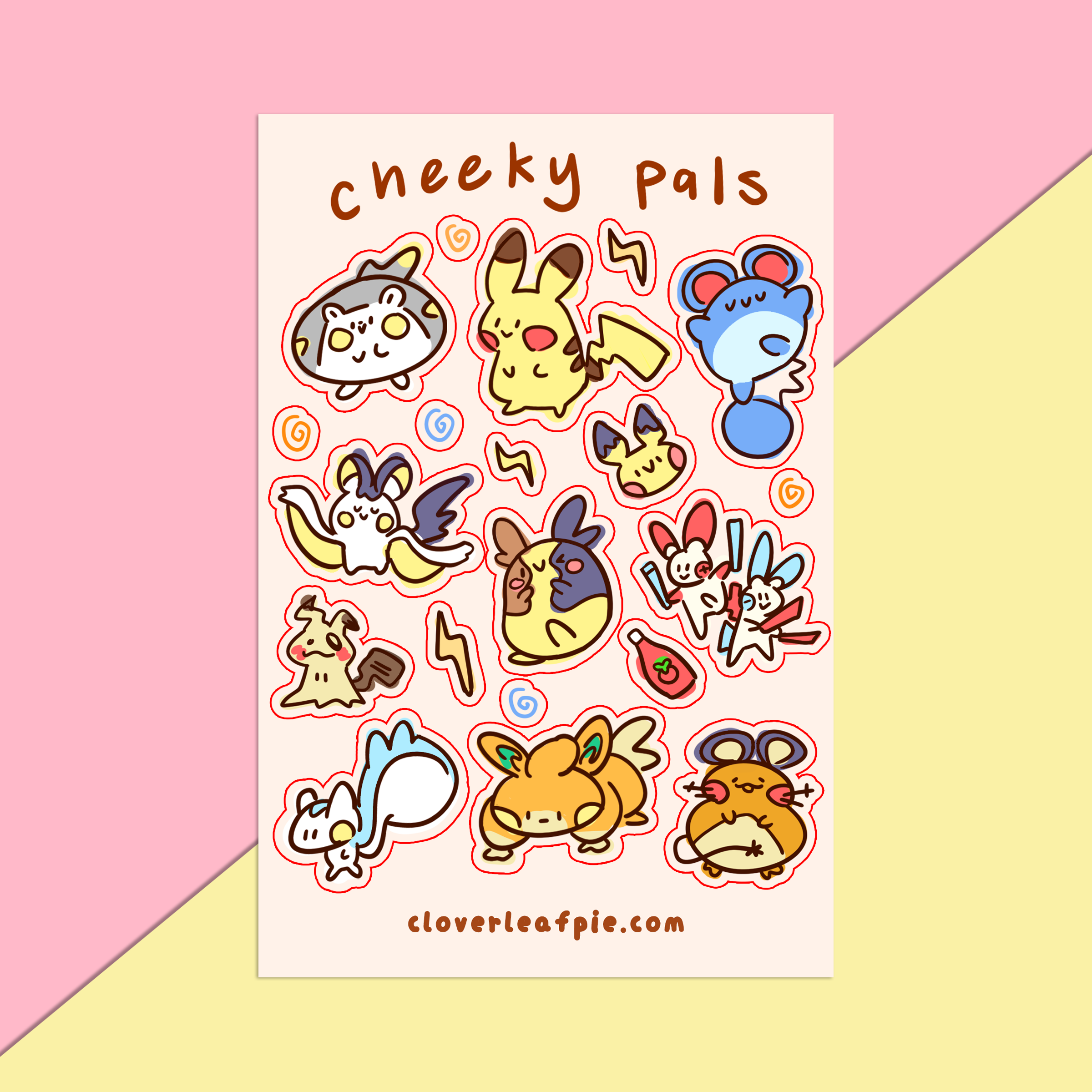 Cheeky Pals Sticker Sheet | Cloverleafpie