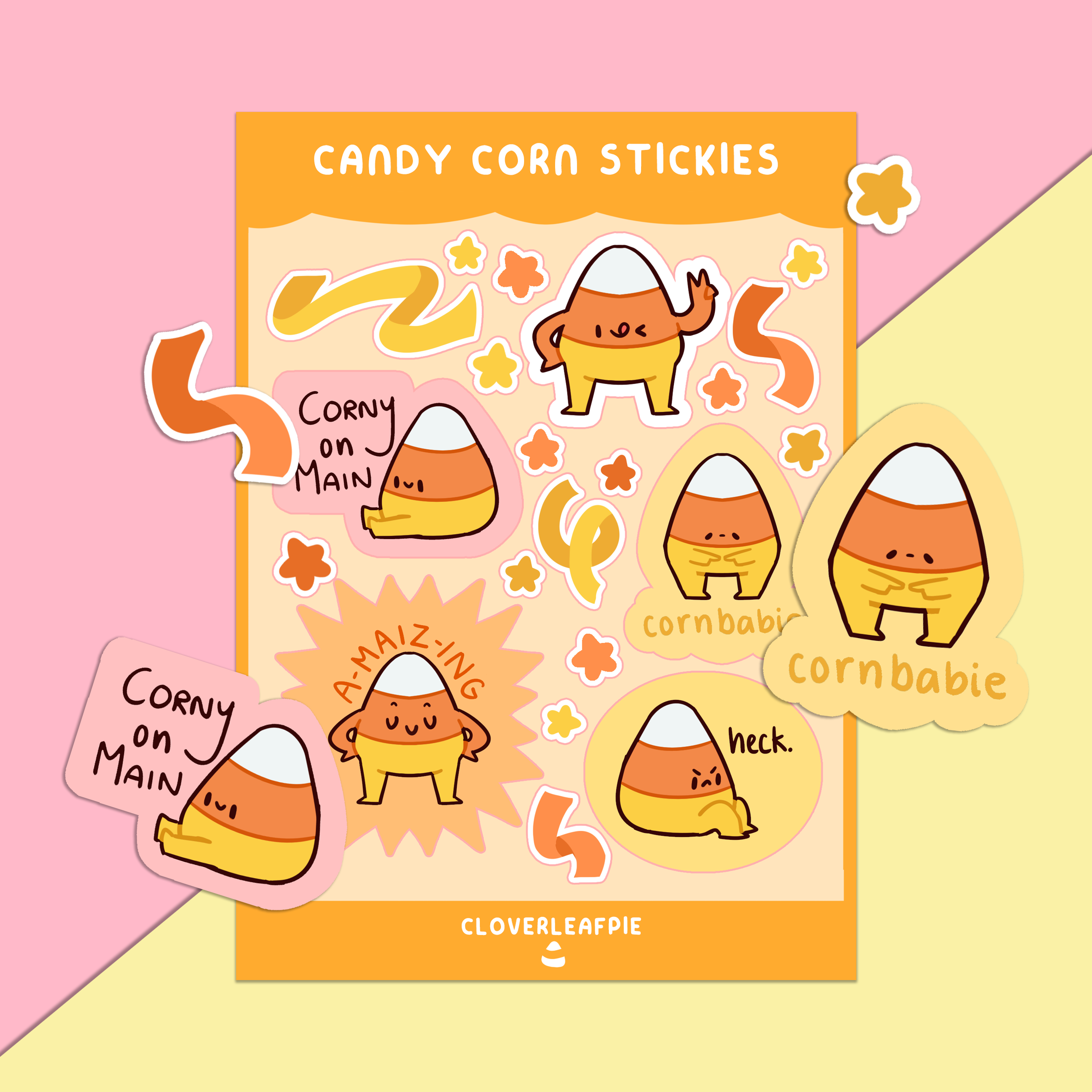 Candy Corn Sticker Sheet | Cloverleafpie